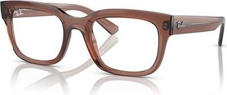 Ray-Ban Chad Optics Bio-based Braun Transparent Fassung Klar Glas Polarisiert 52-22