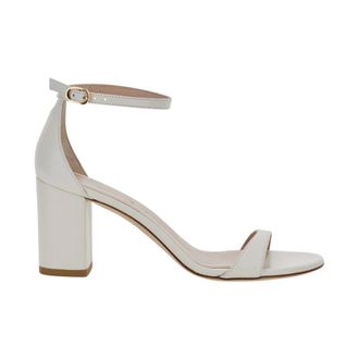 Stuart Weitzman Femme, Chaussures, Blanc, Taille: 39 EU Nudist Block 75 Sandal