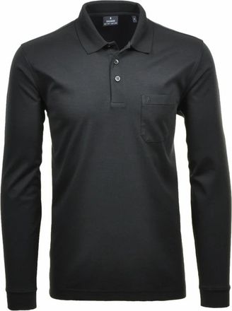 Ragman Langarm Poloshirt - - Tops - Herren - Schwarzk - M