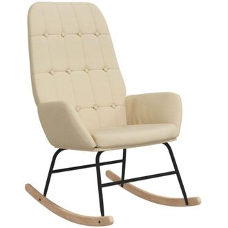 vidaXL Schaukelstuhl Creme Stoff - Vidaxl