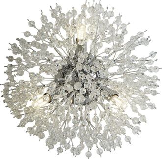 Licht-Erlebnisse Wandlampe Kristall Ø 29 rund in Chrom Klar 3-flammig G9 Modern Metall Glas Wandleuchte Wohnzimmer Flur Beleuchtung Schlafzimmer