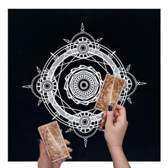 Generico Tarot-Tischdecke, 49 x 49 cm, quadratisch, f&uuml;r Wahrsager-Karten, f&uuml;r Partys, Lesen von Orakeln, praktisch, spirituell, Meditation, Haus und Treffen