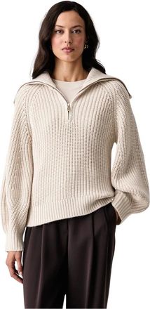 A|X Armani Exchange Pull demi-zipp&eacute; - Femme - Pulls - Beige - Taille: 38 FR