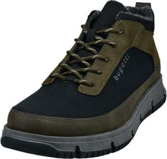 Bugatti Bottes à lacets pour homme, doublure froide, semelle amovible, Black Dark Green 1071, 40 EU