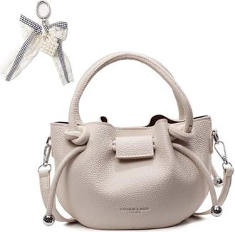 Generic Sac &agrave; bandouli&egrave;re d&eacute;contract&eacute; pour femme, sac &agrave; main l&eacute;ger en cuir v&eacute;g&eacute;talien, sac &agrave; main r&eacute;tro pour le travail, les voyages et le quotidien, Beige li