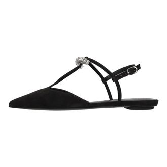 Stuart Weitzman Femme, Chaussures, Noir, Taille: 34 1/2 EU Tully T-Strap Cristal