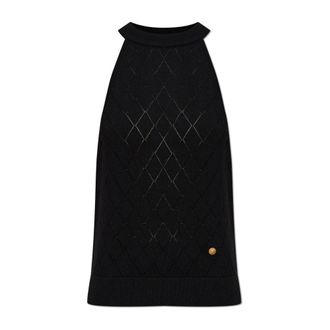 Balmain Femme, Pulls, Noir, Taille: 40 FR Haut en Tricot Sans Manches