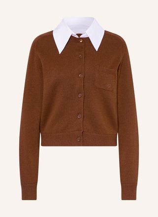 Dorothee Schumacher Dorothee Schumacher Strickjacke Elegant Statements Mit Cashmere Und Abnehmbarem Kragen braun