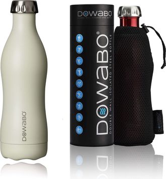 Dowabo Isolierflasche - Edelstahl Trinkflasche, BPA-frei, kohlensäuredicht, auslaufsicher - inklusive Bottle-Bag - Pina Colada 500 ml