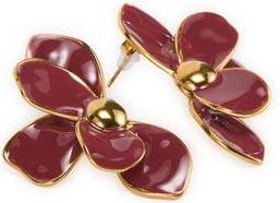 Au Printemps Paris Blumenohrringe - Rot