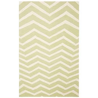 Safavieh Tapis Contemporain Pour Salon, Salle à manger, Chambre à coucher - Cambridge Collection, Tapis à poil court, Vert et Ivoire, 152 X 244 cm