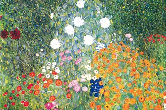 1art1 Gustav Klimt XXL Poster Blumengarten, 1906-08 Plakat | Bild 120x80 cm