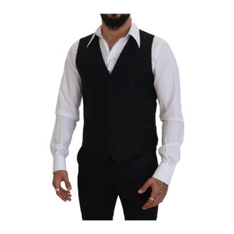 Dolce & Gabbana Gilet de costume droit - Homme - Costumes - Noir - Taille: L