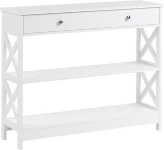 Beliani Konsolentisch wei&szlig; mit Schublade Beistellkommode modern Schminktisch Montgomery