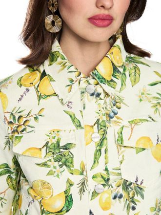 Marc Cain Jeansjacke Amalfi Portofino Lemons Premium Damenmode mit Zitronen-Print
