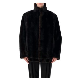 Maison Margiela Femme, Vestes, Brun, Taille: 36 FR Veste en fausse fourrure