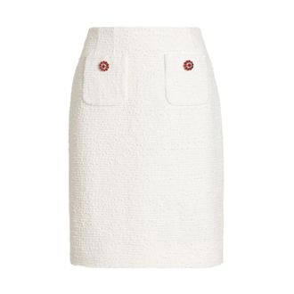Dolce & Gabbana Gerader Rock aus Rachel-Tweed mit Schmuckkn&ouml;pfen - - Skirts - Damen - Wei&szlig; - M
