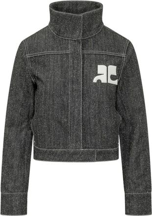 Courr&egrave;ges Femme, Vestes, Noir, Taille: 38 FR Veste en jean tweed