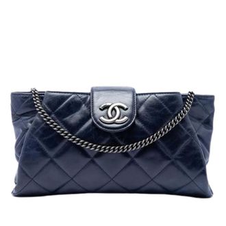 Chanel Pre-owned Sac bandouli&egrave;re matelass&eacute; en cuir de veau - Femme - Pre-owned - Bleu - Taille: ONE Size