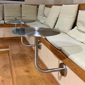 Generic Table de bar murale ronde en acier inoxydable pour cuisine, caf&eacute;, bistrot avec kit dinstallation