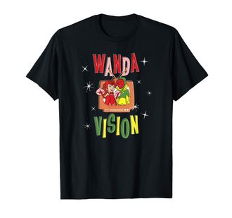 MARVEL WandaVision Wanda & Vision Retro TV Artwork T-Shirt