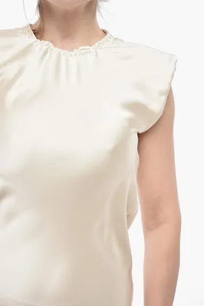 The Attico Satin-Maxikleid mit gepolsterten Tr&auml;gern The Attico