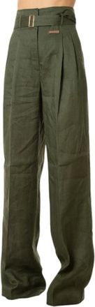 Max Mara Femme, Pantalons, Vert, Taille: 38 FR Pantalon en lin
