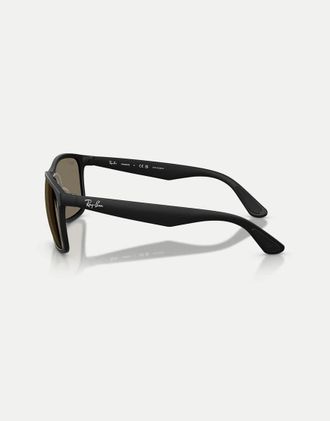 Ray-Ban Rb4264 - Polarized+ - Eckige, polarisierte Sonnenbrille in Mattschwarz mit grauen Gl&auml;sern