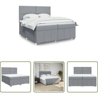 vidaXL vidaXL Taschenfedern - Boxspringbett mit Matratze Hellgrau 200x200 cm Stoff
