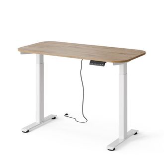 Vicco h&ouml;henverstellbarer elektrischer Schreibtisch Elevate, Wei&szlig;/Artisan, 120 x 60 cm, 2 Motoren, 100 kg Tragkraft
