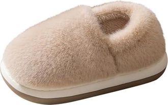 Generic Pantoufles Pour Adultes Chaussons Fourrure Femme Womens Spring And Autumn Winter Plush Warm Cotton Slippers With Thick Heels Non Velvet And Thickened 