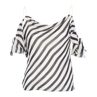 Self Portrait Draped Cowl Top - - Blouses & Shirts - Damen - Blau - 3XS