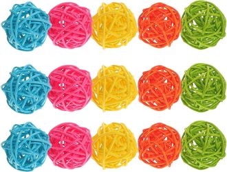 BESPORTBLE 15 St&uuml;ck Aromatherapie Rattankugeln aus Nat&uuml;rlichem Weidenrattan 1,6 Zoll Farbige Vasenf&uuml;ller f&uuml;r Tischdekoration und Wohnambiente