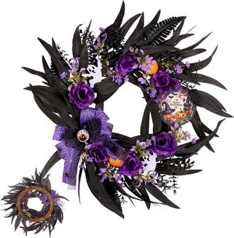 Generico Halloween- für die Vordertür - Sprooky Halloween Wreath with Rose | Halloween | Dekoration für den Urlaub Horror für die Party im Innenfenster Eingang