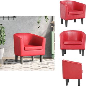 vidaXL Clubsessel Rot Kunstleder - Clubsessel - Sessel - Schlafzimmersessel - Akzentstuhl