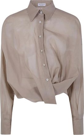 Brunello Cucinelli Femme, Blouses et Chemises, Brun, Taille: 42 FR Classic Shirt