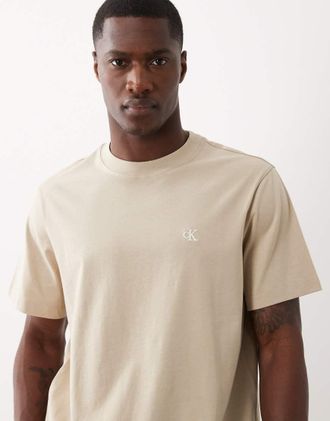 Calvin Klein Jeans T-shirt &agrave; monogramme - Beige-Neutral