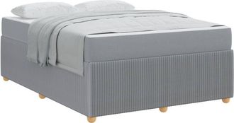 vidaXL Bettrahmen mit Matratze Hellgrau 140 x 200 cm Stoff vidaXL