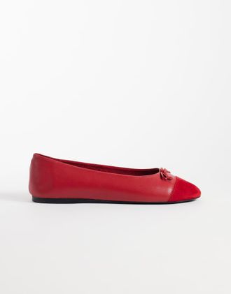 Mango ballerines &agrave; noeud en rouge