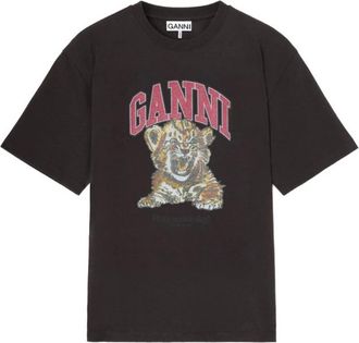 Ganni Femme, Tops, Noir, Taille: 38 FR T-shirts et polos Ganni