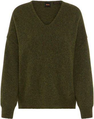 HUGO BOSS Strickpullover Fondyssa Premium Damenmode im Relaxed Fit, V-Ausschnitt