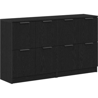 vidaXL Anrichte Schwarze Eiche 180 x 30 x 70 cm Holzwerkstoff Vidaxl