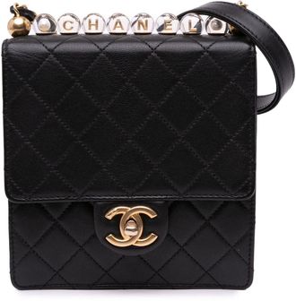 Chanel Hobo Bags - Small Lambskin Chic Pearls Flap - Gr. unisize - in Schwarz - f&uuml;r Damen