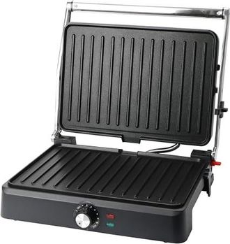 Emerio Kontaktgrill Panini Grill Sandwichmaker Tischgrill | Grillfl&auml;che 34x24cm | antihaftbeschichtet | 2200W | fettarm grillen | 180&deg; &Ouml;ffnung | einstellbare