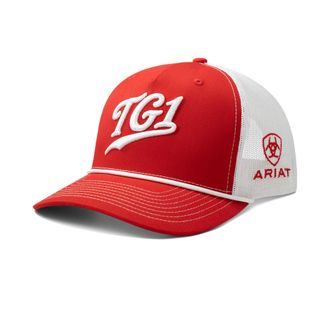 Ariat TG1 Ariat 5 Panel Trucker Cap in Red, Size OS