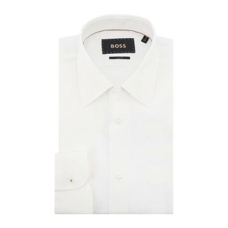 HUGO BOSS Homme, Chemises, Blanc, Taille: XL Chemise slim-fit en lin de fabrication italienne
