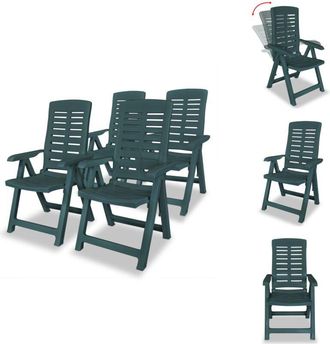 vidaXL Vidaxl - Garten-Liegest&uuml;hle 4 Stk. Kunststoff Gr&uuml;n - Gartenst&uuml;hle - Kunststoffe M&ouml;bel - Outdoor Furniture - Gartenm&ouml;bel - Balkonm&ouml;bel