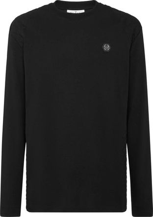 Philipp Plein Homme, Tops, Noir, Taille: 4XL T-Shirt Col Rond