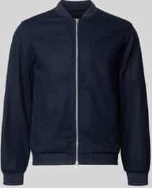 Jack & Jones Jacke aus Baumwoll-Leinen-Mix mit Zweiwege-Rei&szlig;verschluss