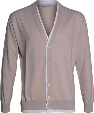 Paolo Pecora Homme, Pulls, Beige, Taille: XL Cardigan Col en V